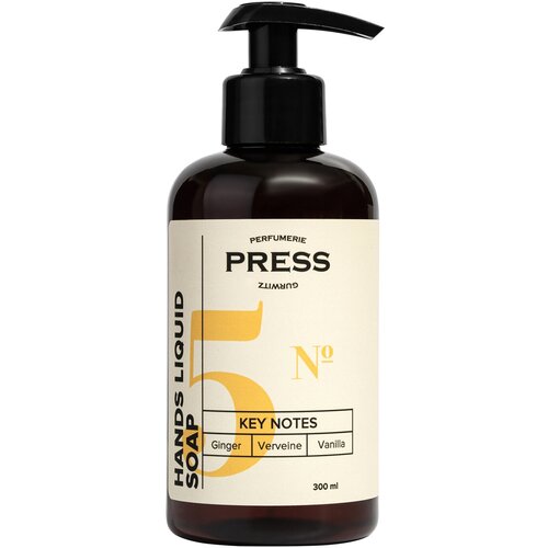 Парфюмированное натуральное жидкое мыло для рук Press Gurwitz Hands Liquid Soap №5 Ginger, Verveine, Vanilla /600 мл/гр.