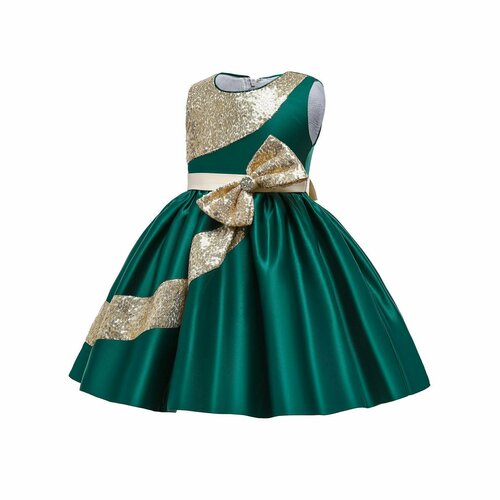 Платье Perfect, размер 100, золотой, зеленый