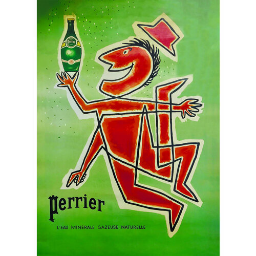 Плакат, постер на бумаге Минеральная вода Perrier. Размер 42 х 60 см