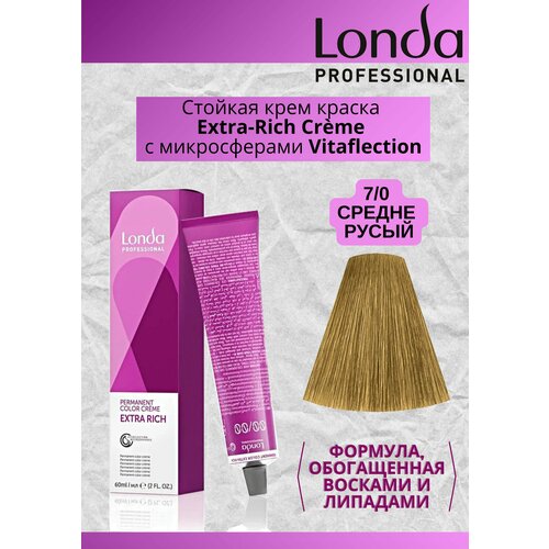 Краска для волос Londa Color Permanent 7/0 Средне-русый 60мл