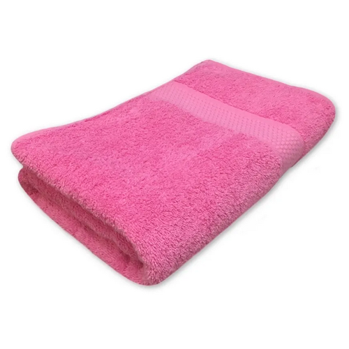 Полотенце махровое гладкокрашеное 70х140, ярко-розовое 460 гр/м2