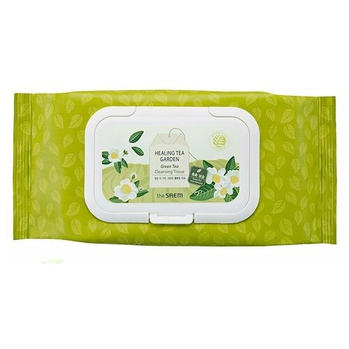 The Saem салфетки очищающие с экстрактом зеленого чая Healing Tea Garden, 60 мл, 240 г, 60 шт.