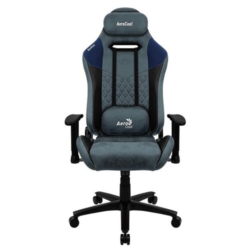Компьютерное кресло AeroCool Duke игровое, обивка: искусственная кожа/текстиль, цвет: steel blue