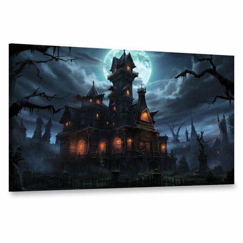 Интерьерная картина 100х60 "Темная ночь хэллоуина"
