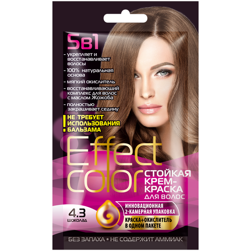 Fito косметик Effect Сolor стойкая крем-краска для волос, 4.3 шоколад, 50 мл