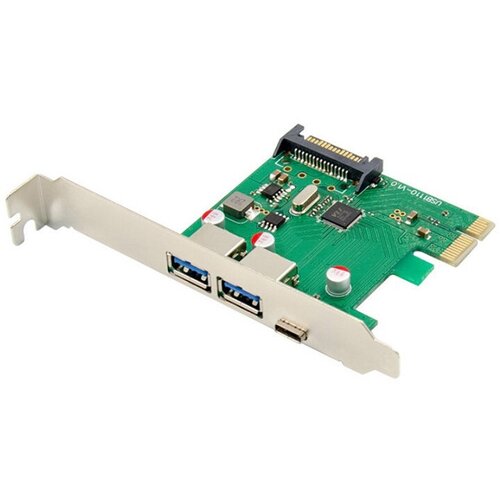 Контроллер Gembird PCI-e 2xUSB-A + xType-C SPCR-03