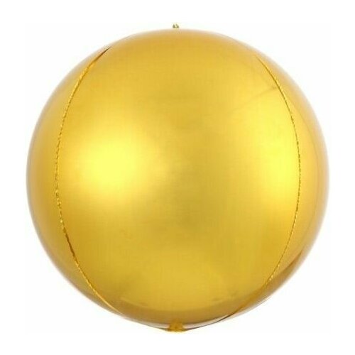 Шар фольгированный 3D (9'/23 см) Мини-сфера, Золото, 1 шт.
