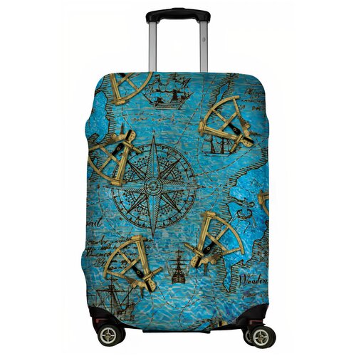 Чехол для чемодана LeJoy, размер M, черный, голубой