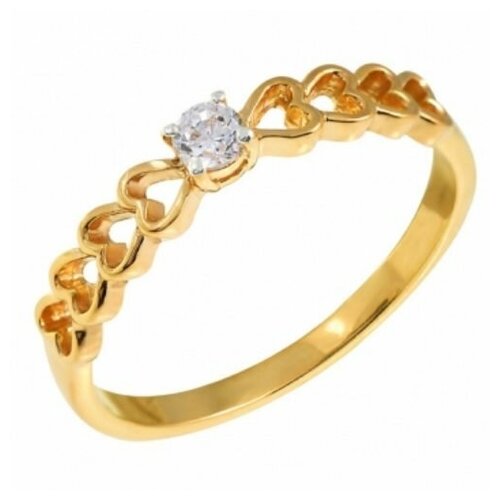 Кольцо Diamond Prime, красное золото, 585 проба, бриллиант, размер 16, красный