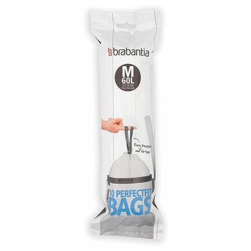 Мешки для мусора Brabantia Perfect Fit Bags M 60 л, 10 шт., белый