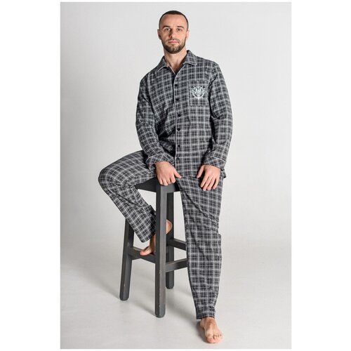 Пижама  Оптима Трикотаж, размер 54, серый