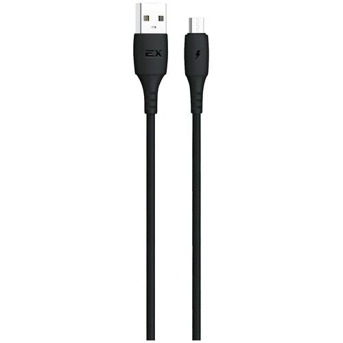 Дата-кабель/Exployd/USB - microUSB/круглый/силикон/чёрный/1М/3A/Flow/EX-K-1283