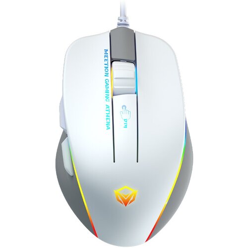 Проводная игровая мышь MeeTion, RGB, 12800 dpi, 1.8 м, USB, 6 кнопок, белая {MT-GM230-WH}