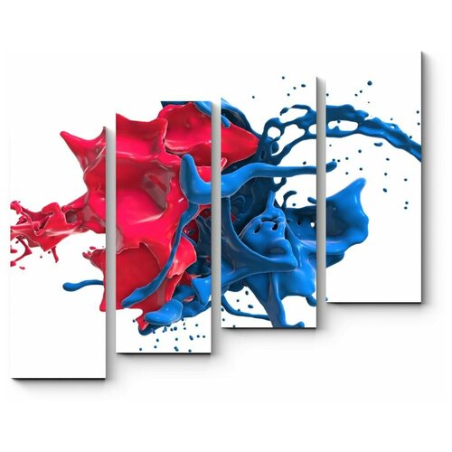 Модульная картина Синее и красное 160x138