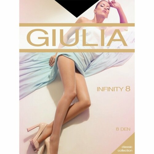 Колготки Giulia, 8 den, размер 4, коричневый, золотой