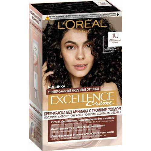 Крем-краска для волос L'Oreal Paris Excellence Creme 1U Универсальный чёрный