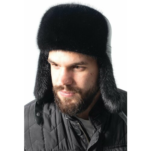 Шапка ушанка Ярмарка шапок, размер 55, черный
