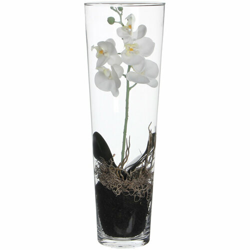 Edelman Искусственный цветок в кашпо Орхидея Royal White 50 см 950251