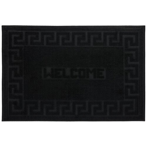Придверный коврик VORTEX Welcome, черный, 0.6 х 0.4 м