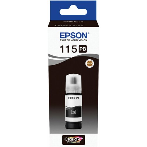 Чернила EPSON 115 (C13T07D14A) для СНПЧ L8160/L8180, черные фото, объем 70 мл, оригинальные, C13T07D14A