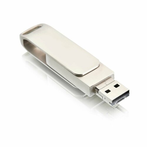 USB флешка, USB flash-накопитель, Флешка Ultra 3 в 1 (USB + micro USB + Type-C), 16 ГБ, серебряная, арт. F38 30шт