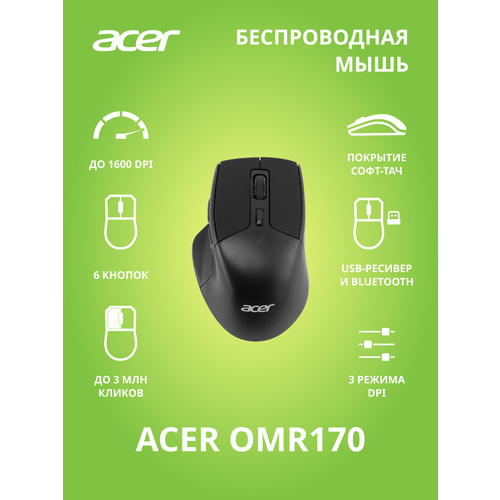 Мышь беспроводная Acer OMR170 черный (ZL. MCEEE.00N)