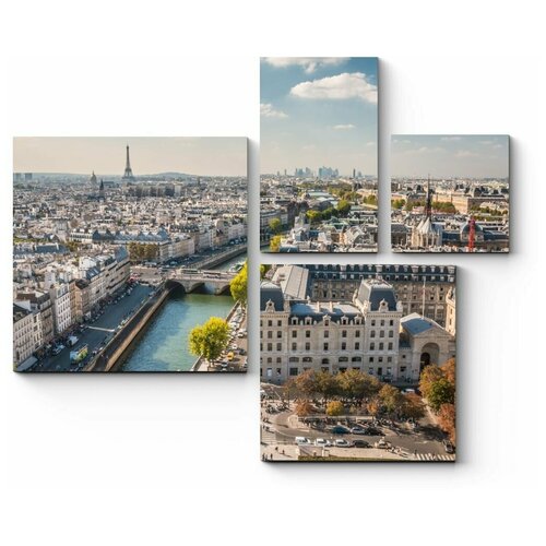 Модульная картина Пролетая над Парижем142x118