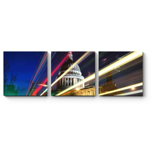 Модульная картина Огни ночного Лондона 150x50