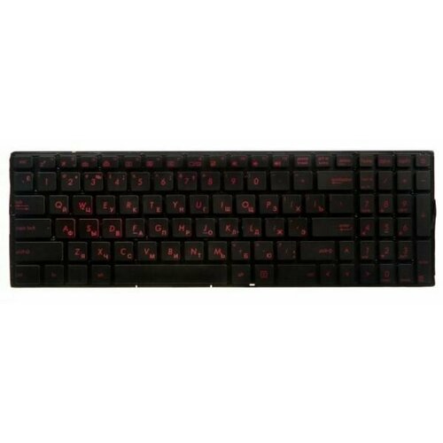 Клавиатура для ноутбука Asus FX502, FX502V, FX502VM черная с красной подсветкой