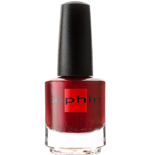 Sophin - Софин Лак для ногтей №0198 (насыщенный красный с содержанием большого количества алого шиммера), 12 мл -
