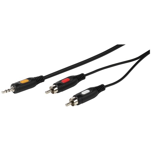 Кабель Vivanco mini jack 3.5 mm - 2х RCA (46031), 2.5 м, черный