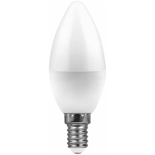 Лампа светодиодная LED 11вт E14 белый матовая свеча | код 25942 | FERON (7шт. в упак.)