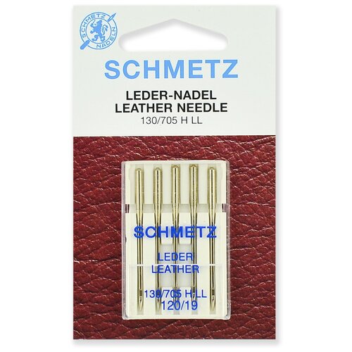 Игла/иглы Schmetz Leather 130/705 H LL 120/19, серебристый, 5 шт.
