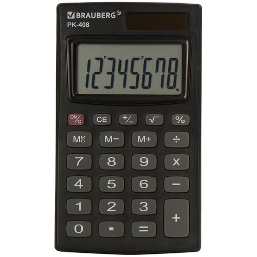 Калькулятор BRAUBERG PK-408-BK, черный