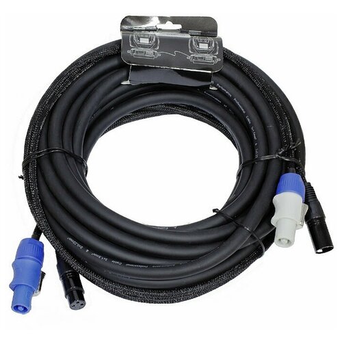 Кабель смежный INVOTONE ADPC1010 3х1.5мм & 2х0.22мм; PowerCon in/out - XLR DMX in/out; 10 м