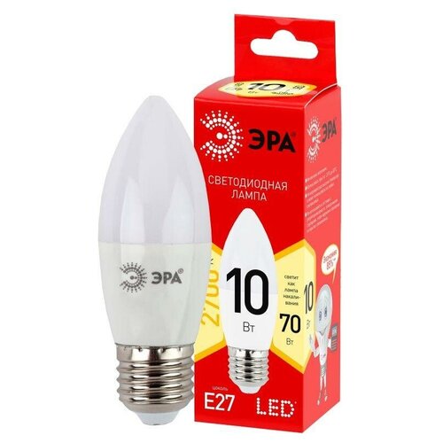 Лампа светодиодная LINE LED B35-10W-827-E27 R B35 10Вт свеча E27 тепл. бел. | код. Б0052377 | Эра (4шт. в упак.)