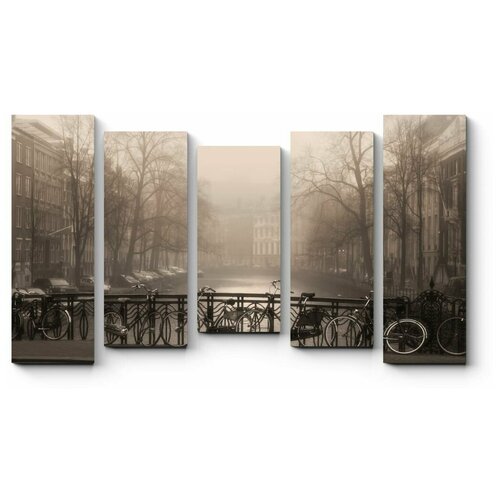 Модульная картина Великолепный Амстердам туманным полднем 160x96