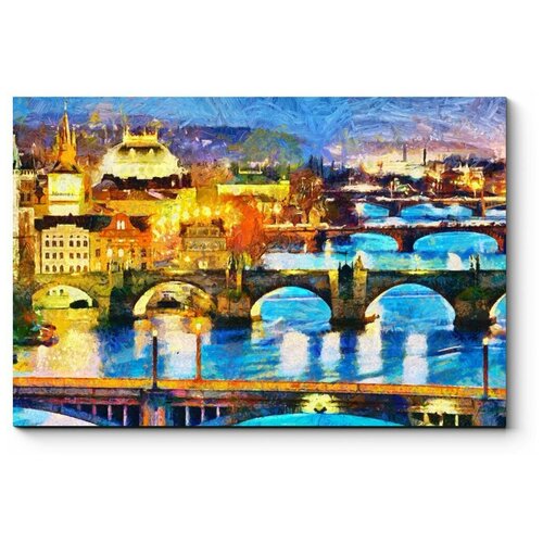 Модульная картина Величественные воды Влтавы, Прага 110x73