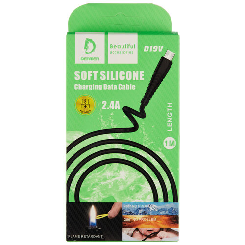 Кабель для зарядки телефона D19V/ Soft Silicone/ 2.4А