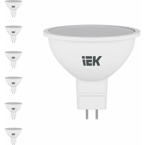 Светодиодная лампа IEK 9W эквивалент 75W 4000K 810Лм GU5.3 для спотов MR16 (комплект из 6 шт)
