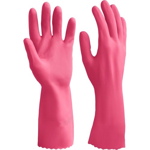 ЗУБР ЛАТЕКС+ перчатки латексные хозяйственно-бытовые, стойкие к кислотам и щелочам, размер M