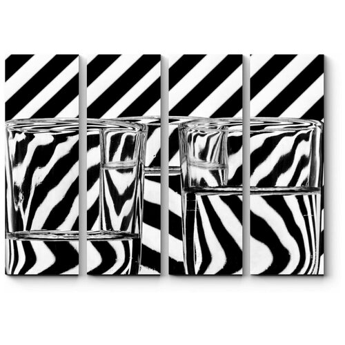 Модульная картина Черно-белая абстракция90x68
