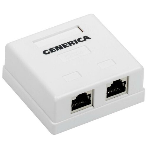 Розетка информационная RJ45 кат.5е FTP 2 порта настенная GENERICA ITK CS2-1C5EF-22-G (5шт. в упак.)