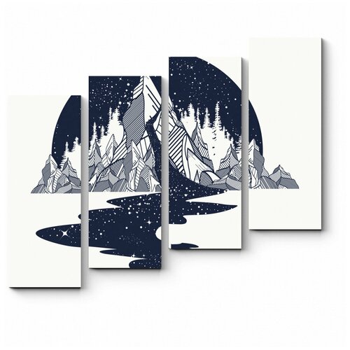 Модульная картина Звездная река в горах 110x95