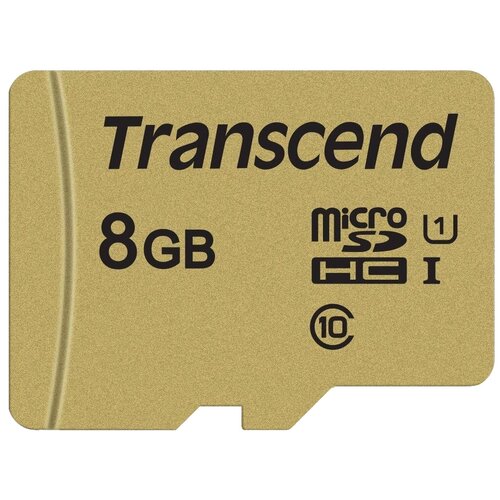Карта памяти Transcend microSDHC 8 ГБ Class 10, V10, A1, UHS-I U1, R/W 95/60 МБ/с, 1 шт., черный