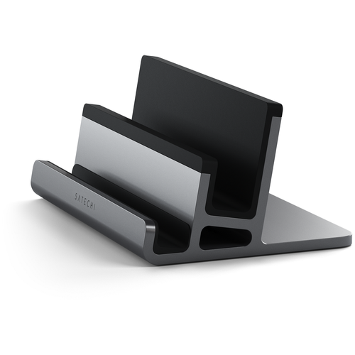 Настольная двойная подставка Satechi Dual Vertical Laptop Stand для ноутбуков и планшетов. Цвет: серый космос