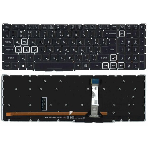 Клавиатура для Acer Predator Helios 300 PH315-52, p/n: NKI15131DX, 15005128K203, цвет черный, 1 шт
