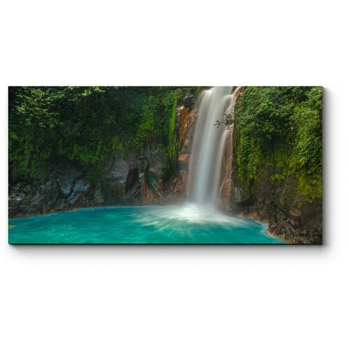 Модульная картина Лазурь вод затерянного водопада, Коста Рика150x75