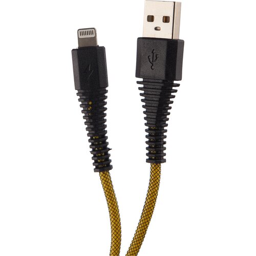 Дата-кабель SmartBuy USB - 8-pin для Apple, "карбон", прочн,1.0 м, до 2А, желтый