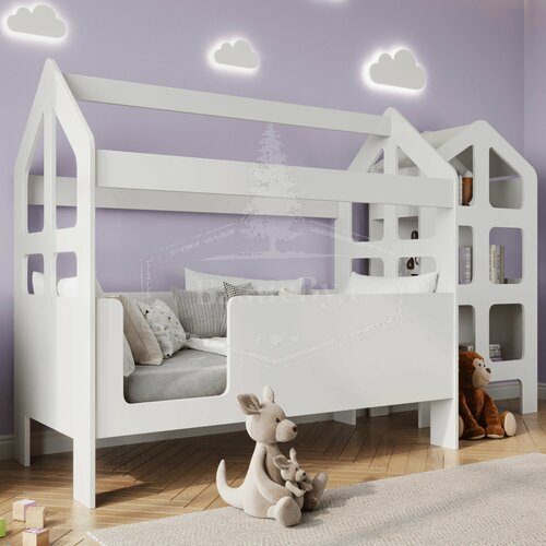 Кровать детская домик, односпальная мебель для спальни / Детская мебель / подростковая /деревянная Сладкий сон" (вход слева)